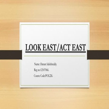 Look East/ Act East | PPTX