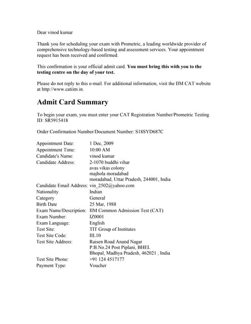 GPAT-SCORE CARD | PDF