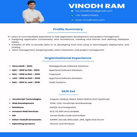 Professional Resume Template for Software Developers | PDF