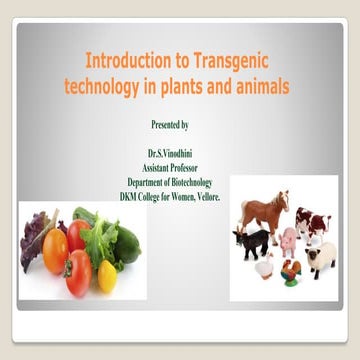 General transfer and transgenic technology in plant and animal | PDF