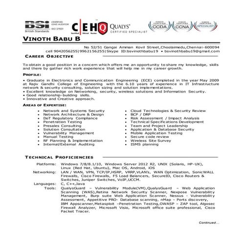 Vinoth babu b new | DOCX
