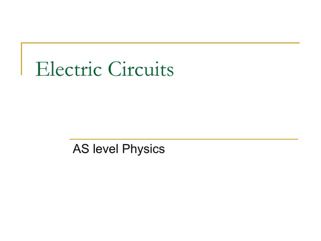 Electric circuits | PPT
