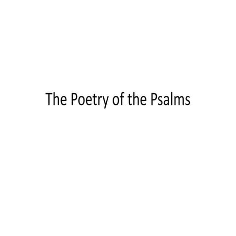 Poetry of the Psalms | PPT