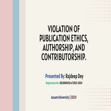 Violation of publication ethics by Rajdeep | PPTX