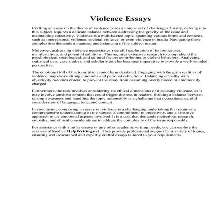 Violence Essays | PDF