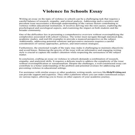 Essay On Violence In Schools.pdf