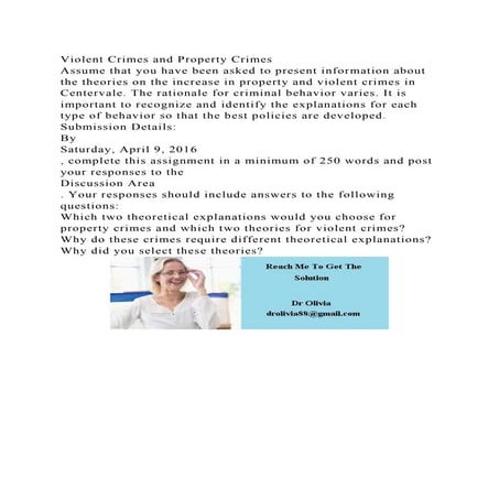 Violent Crimes and Property CrimesAssume that you have been asked .docx