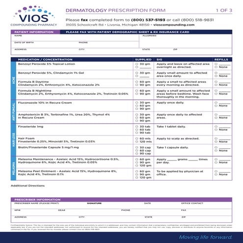 Vios compounding-dermatology-form | PDF