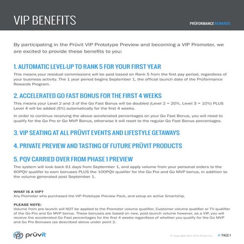 Pruvit VIP Benefits | PDF