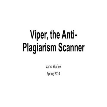 Viper, the Anti Pagiarism Scanner | PPT