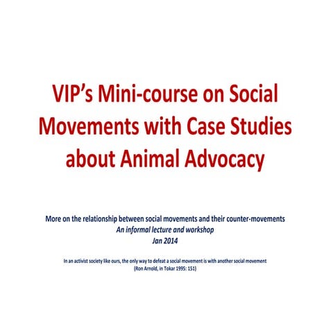 Vip’s mini course on social movements with case studies lecture and workshop | PPTX