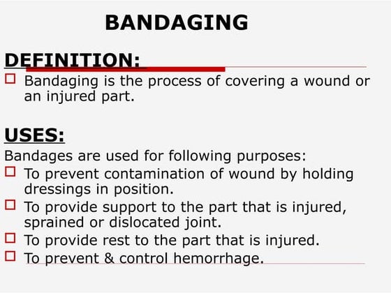 BANDAGING: TRIANGULAR BANDAGING AND CRAVAT, TYPES OF KNOTS | PPTX