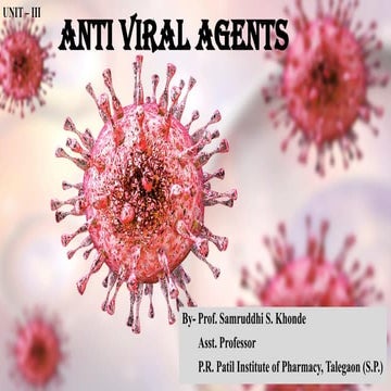Anti-Viral Agents.pptx Medicinal Chemistry III, B Pharm SEM VI | PPTX