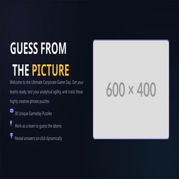 Ultimate Corporate Game Day: 30 Creative Phrase Puzzle Challenges | PPTX