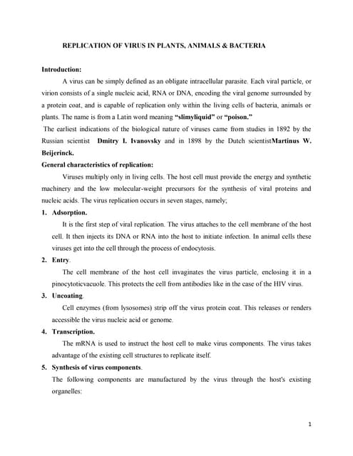 DNA VIRUS REPLICATION | PPT