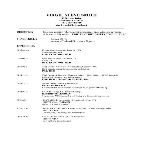 Virgil steven smith resume1 | DOCX