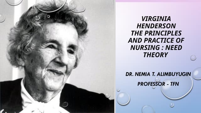 Virginia henderson's theory of nursing | PPTX