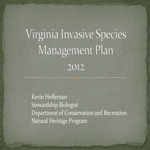 Virginia Invasive Species Management Plan 2012 | PPTX