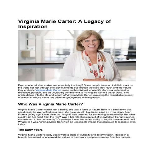 Virginia Marie Carter_ A Legacy of Inspiration.docx | Education