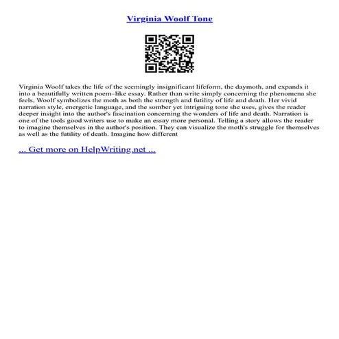Virginia Woolf Tone | PDF
