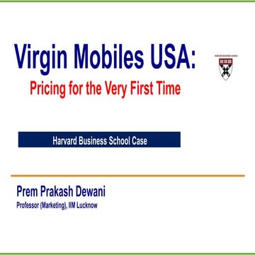 Virgin mobile USA pricing first time case analysis | PPTX