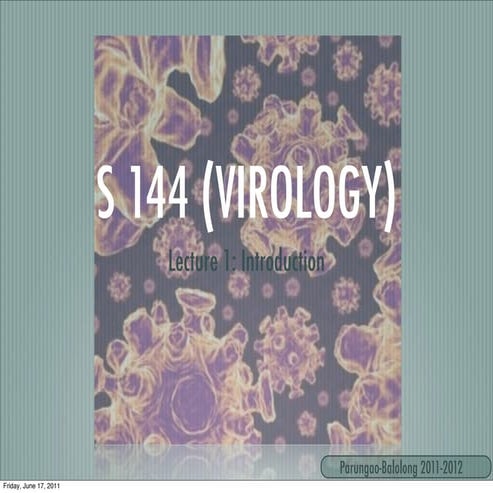 Virology lecture 1 introduction | PDF