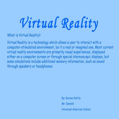 Virtual Reality Powerpoint for Anthony Kafity Grade 7 | PPT