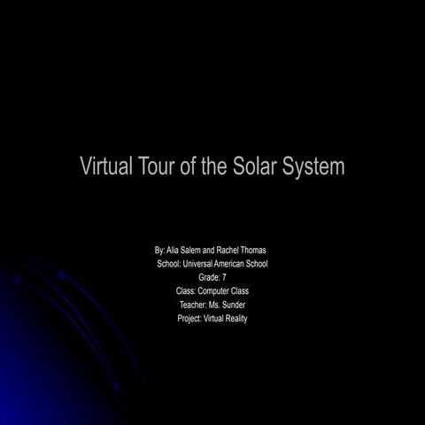 Virtual Tour of the Solar System | PPT