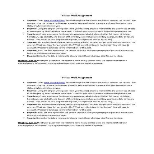 Virtual Wall Assignment | PDF