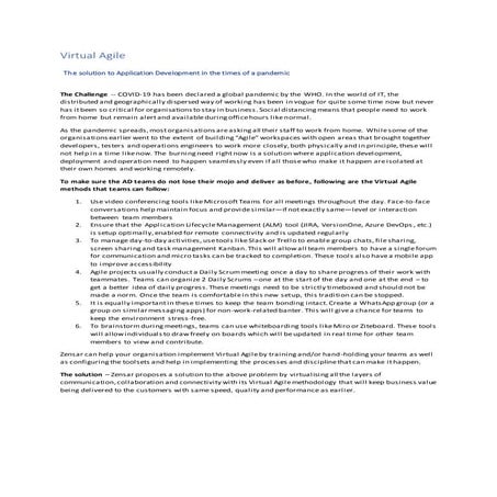 Virtual Agile Methods | PDF