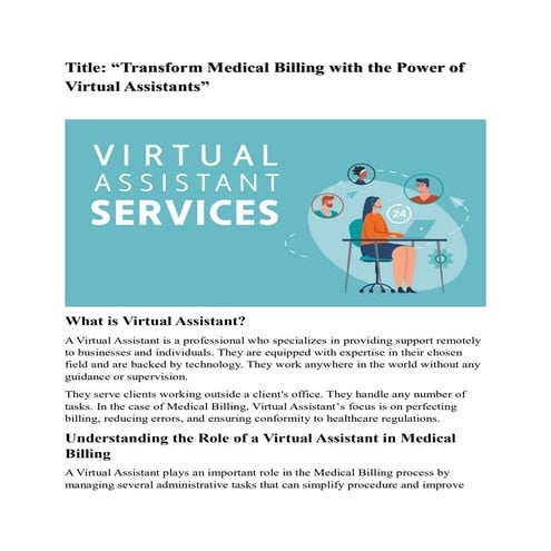 Virtual Assistant for Medical Billingpdf | PDF