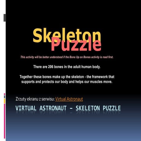 Virtual Astronaut Skeleton Puzzle | PPTX