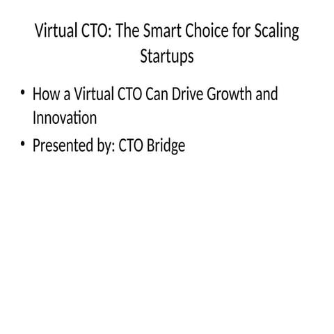 How Can Virtual CTO Services Strengthen | PPTX