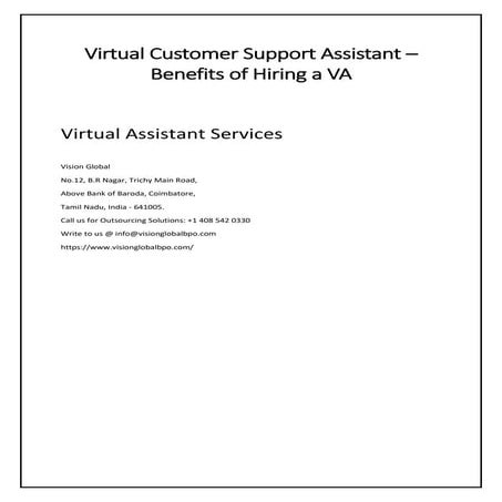 Virtual Assistant Services | Outsource Virtual Assistant | PDF