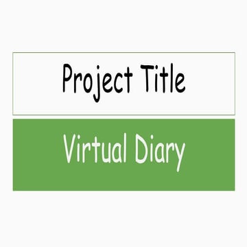 Virtual Diary web application | PDF