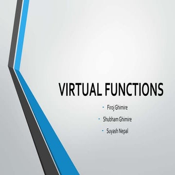 Virtual Functions Polymorphism Oop Pptx Programming Languages