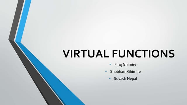 Virtual Functions Polymorphism Oop Pptx Programming Languages