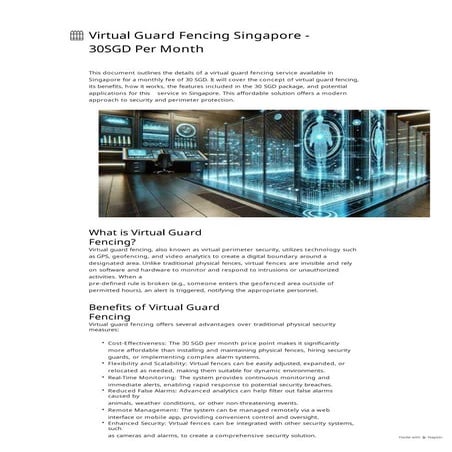 Virtual Guard Fencing Singapore - 30SGD Per Month.pptx