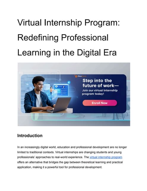 Virtual Internship Program_ Redefining Professional Learning in the ... Virtual Internship Program_ Redefining Professional Learning in the ...