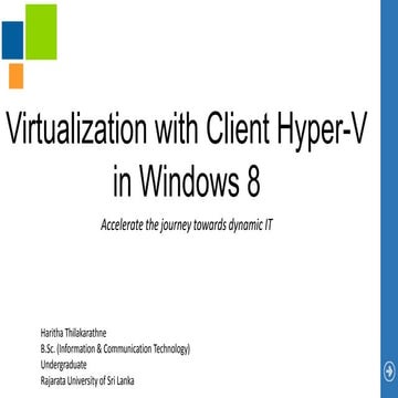 Virtualization with Client Hyper V in Windows 8 | PPTX | Operating Systems | Computer Software ...