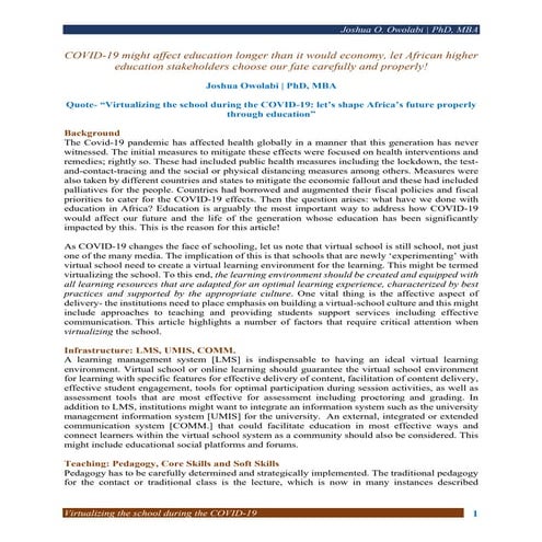 Virtualizing the school during the covid 19 | PDF