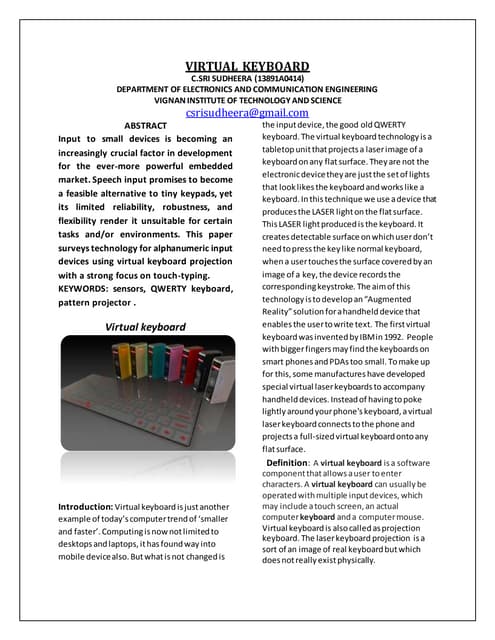 virtual keyboard presentation | PPT