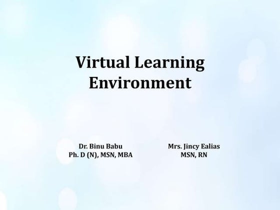 VIRTUAL LEARNING ENVIRONMENTS | PDF