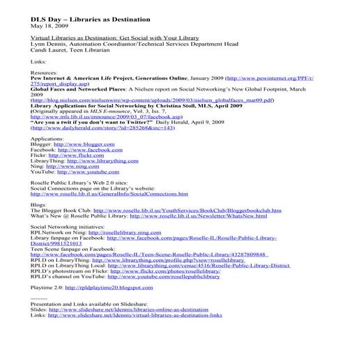 Virtual Libraries As Destination Links | DOC