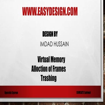 Virtual memory, allocaton of frame & trashing | PPTX | Data Storage and Warehousing | Computing