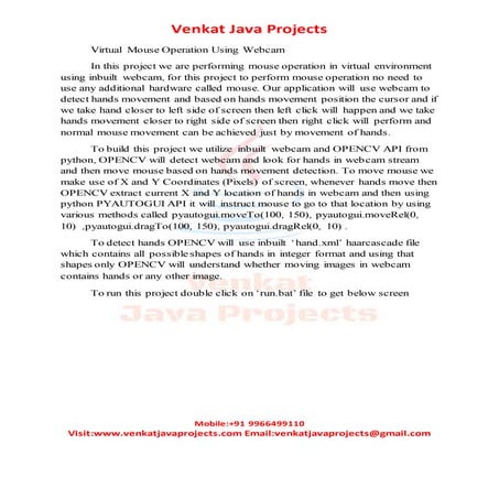 Virtual mouse operation using webcam | DOCX