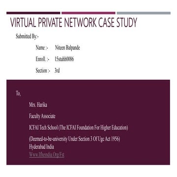 Virtual private network case study | PPTX