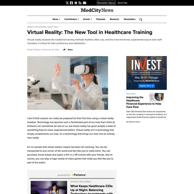 Virtual Reality- The New Tool in Healthcare Training [Bent Philipson] | PDF