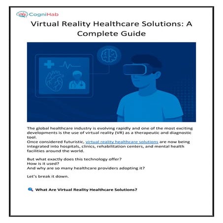 Virtual Reality Healthcare Solutions: A Complete Guide | PDF