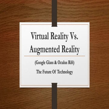 Virtual reality vs Augmented Reality | PPT